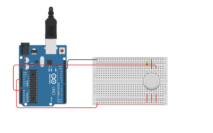 Circuit design Gas Sensor - Tinkercad
