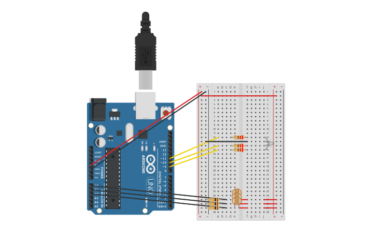 Circuit design Project 4 (Color Mixing Lamp) | Tinkercad