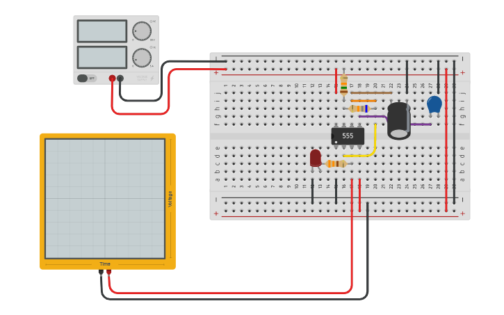 Circuit design NE555 DUTY 80 | Tinkercad