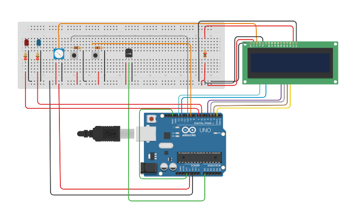 Circuit Design Sensore Temperatura Tinkercad
