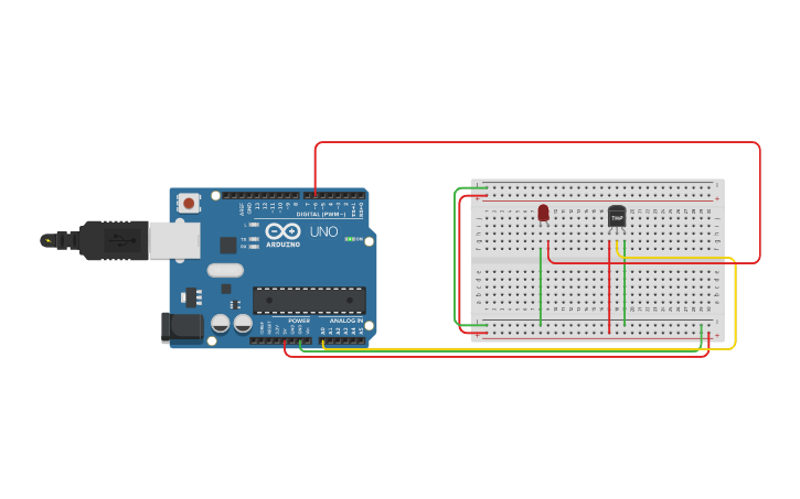 Circuit design Temperature Sensor - Tinkercad