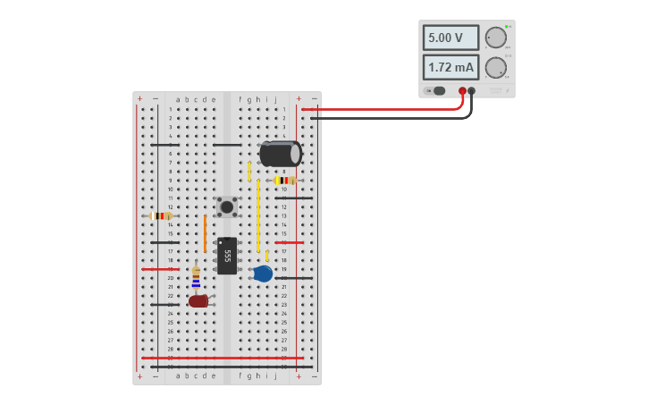 Circuit design 555 monoestable - Tinkercad