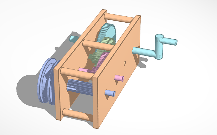 3D design Gear Box With Pulley - Tinkercad