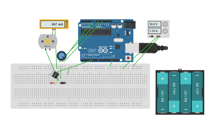 Circuit design 直流馬達-ok - Tinkercad