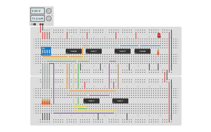 Circuit design Unsimplified Circuit - Tinkercad