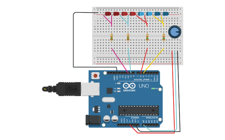 Circuit design Lab 2-3-4 Polish Strobe Light | Tinkercad