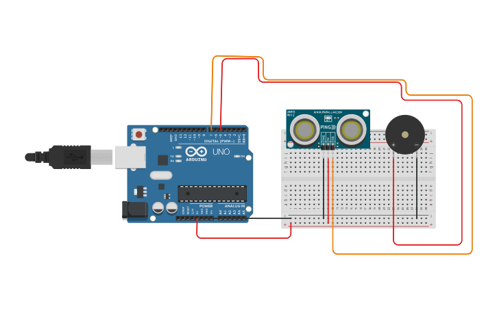 Circuit design Ultrasonic sensor with buzzer - Tinkercad Circuit design Ultrasonic sensor with buzzer - Tinkercad