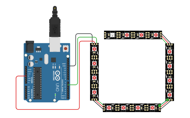 Circuit design NeoPixel - Tinkercad