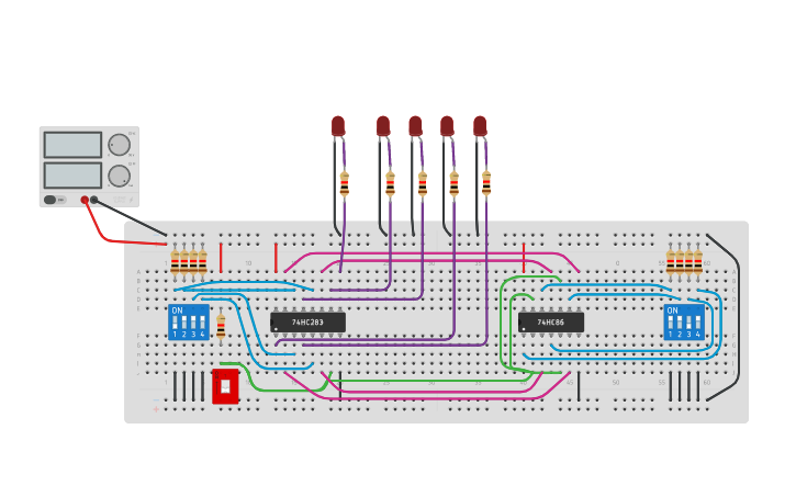 Circuit Design 4 Bit Parallel Adder Subtractor Using Ic 74283 Tinkercad
