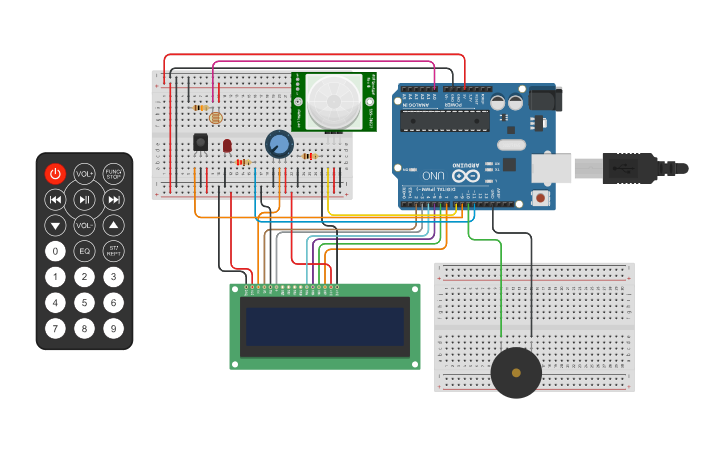 Circuit design alarme - Tinkercad