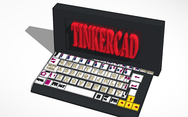 3D design klavye and computer | Tinkercad