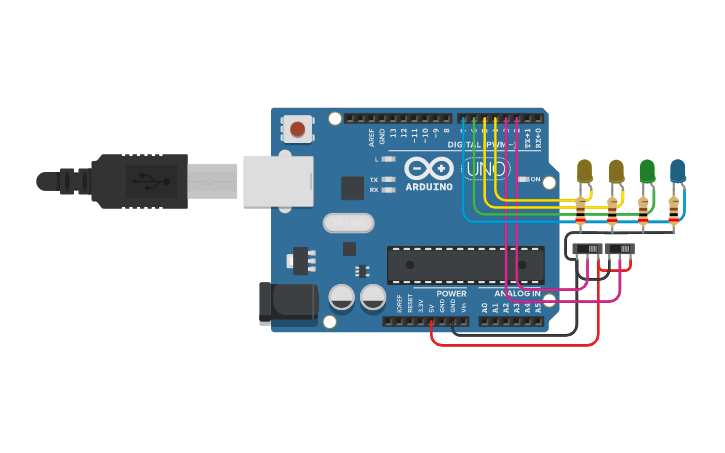 Circuit design Arduino 1 Bit Half Adder - Tinkercad