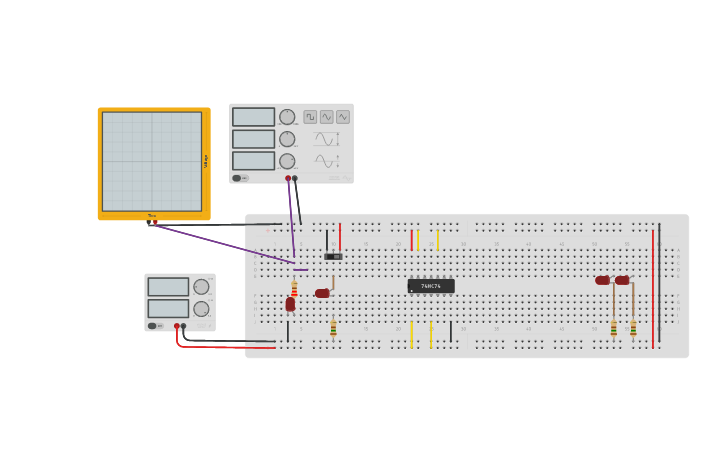 Circuit design TECHINF Vorlage Schieberegister | Tinkercad
