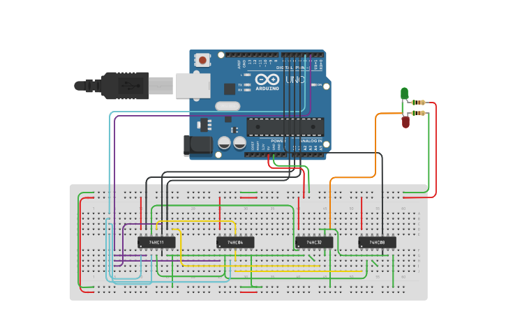 Circuit design lab experiment 3a - Tinkercad