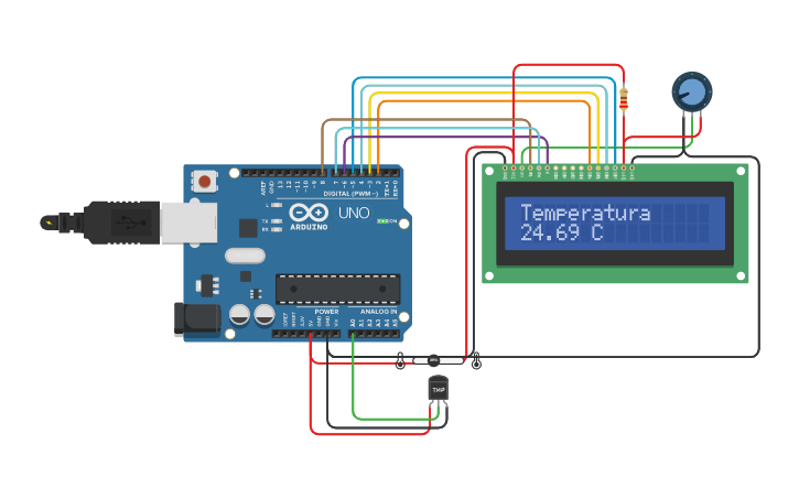 Circuit Design 6 Sensor De Temperatura Con Lcd Tinkercad
