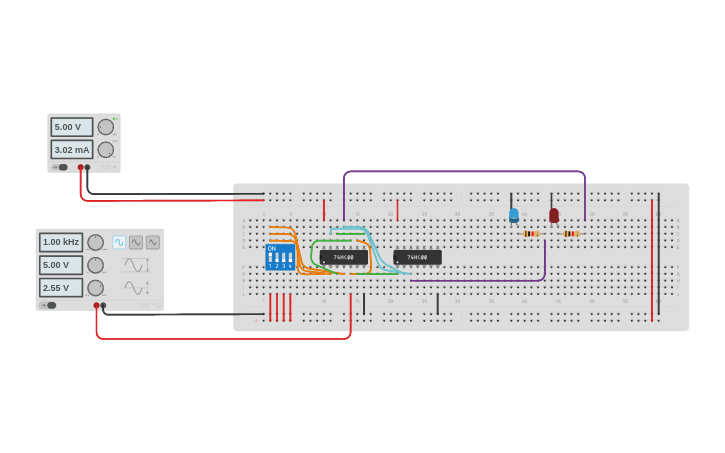 Circuit design D Flip-Flop using NAND Gate - Tinkercad