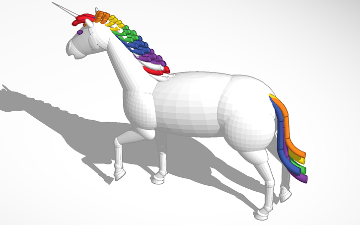 3D design rainbow unicorn | Tinkercad