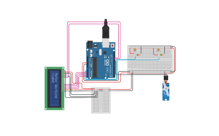 Circuit design smart tracking panel - Tinkercad