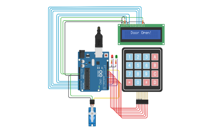 Circuit design CAB202 Assignment Security Keypad | Tinkercad