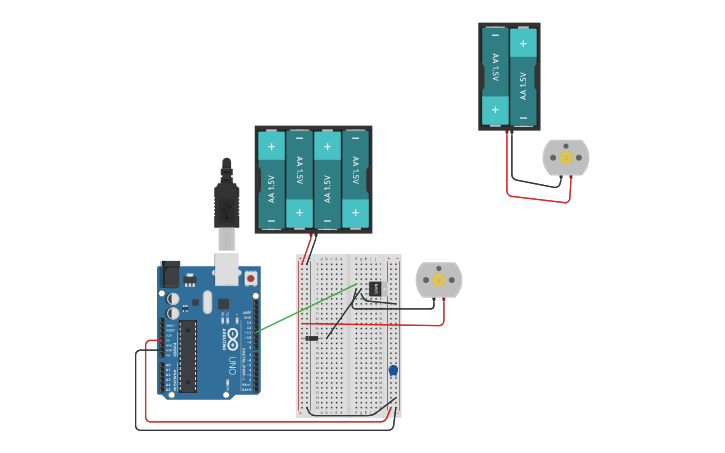 Circuit design Single Direction DC Motor Experiment | Tinkercad