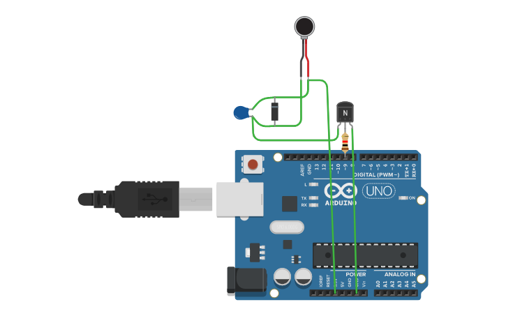 Circuit design Haptic Motor - Tinkercad