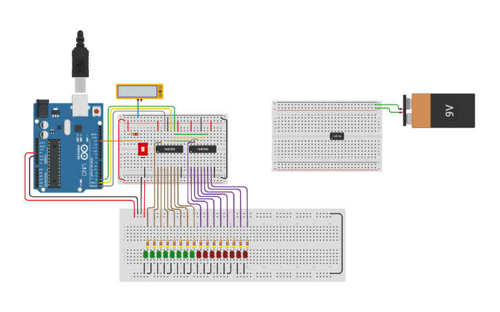 Circuit Design Arduino Chenillard 16 X Led Reg Tinkercad