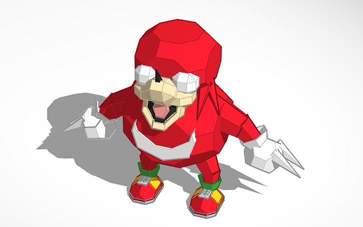 3D design Low-Poly (Red) Big Brudda (Big Ugandan Knuckles) [Mouth Open ...