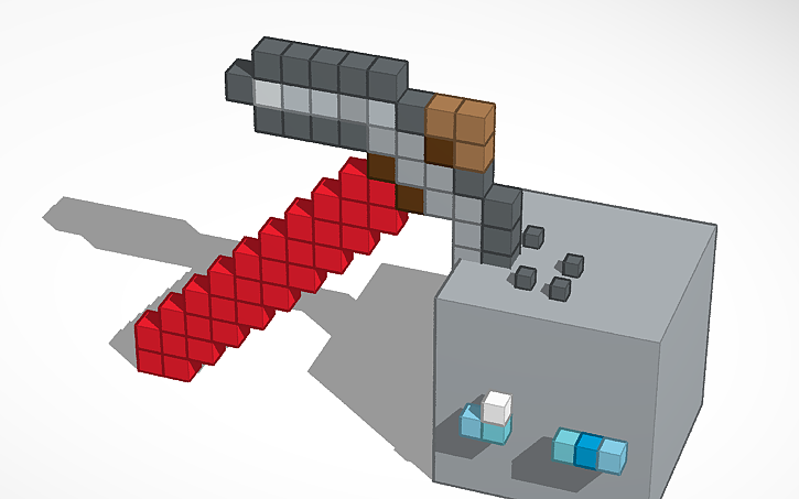 3D design Minecraft pickaxe | Tinkercad