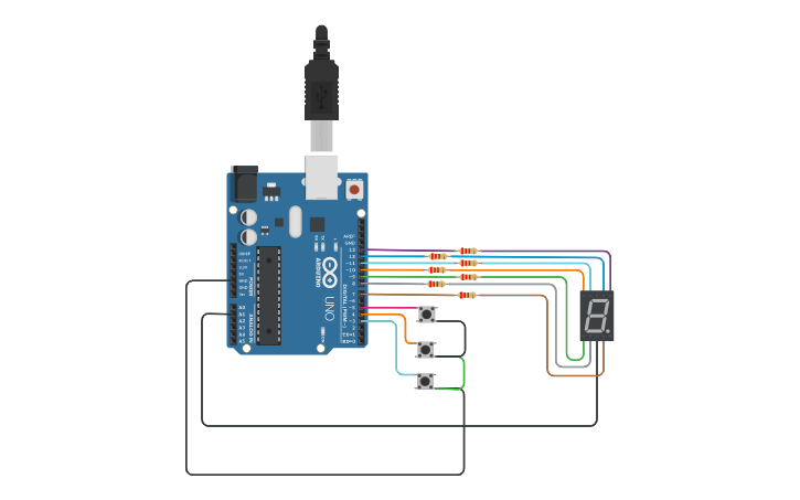 Circuit design Contador Arduino SPD 1E | Tinkercad