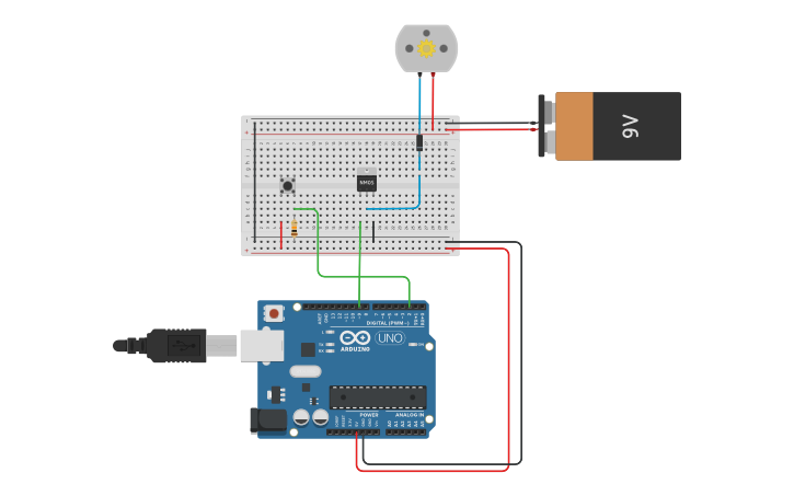 Circuit design DC Motor - Tinkercad