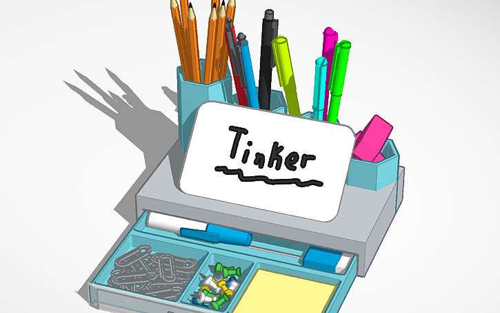 3D design cool desk organizer #adskDeskChallenge - Tinkercad