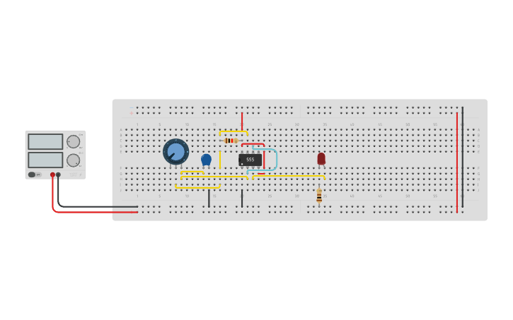 Circuit design Timer 555 | Tinkercad