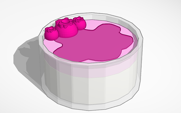 3D design Pink Berry Pudding