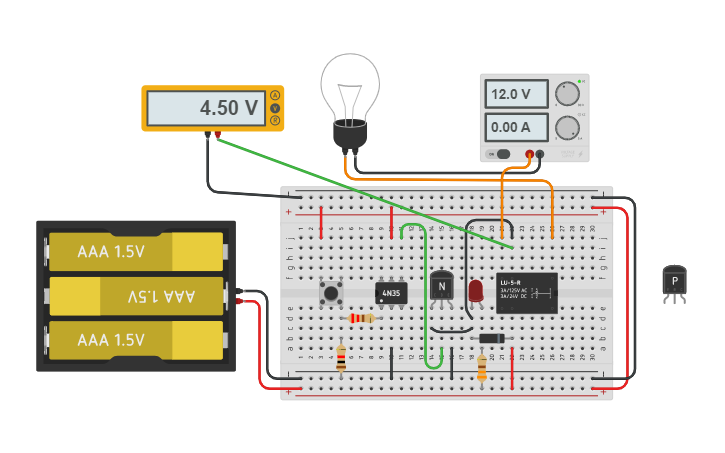 Circuit design Uso de relê | Tinkercad
