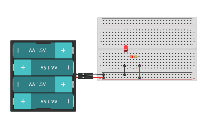 Circuit design Circuito 1: Un LED (sin Arduino) - Tinkercad