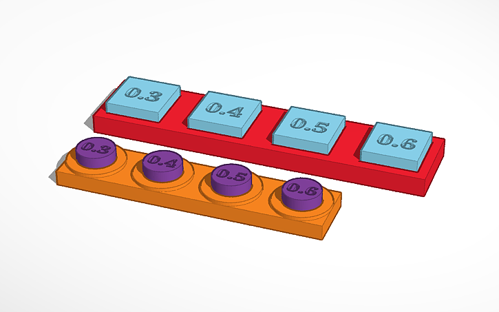 3D design Tolerance test - Tinkercad