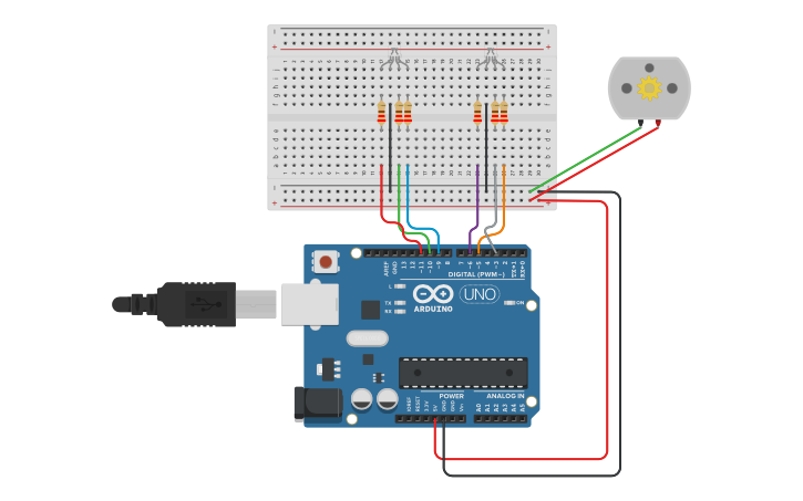 Circuit design RGB LED Arduino - Tinkercad