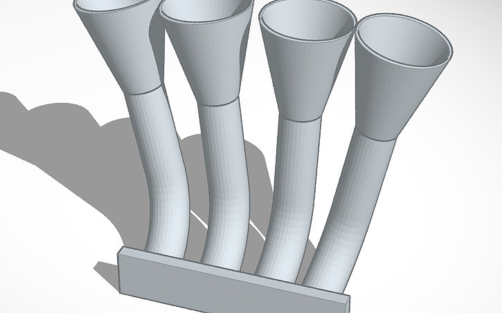 3D design super loud demo derby headers - Tinkercad