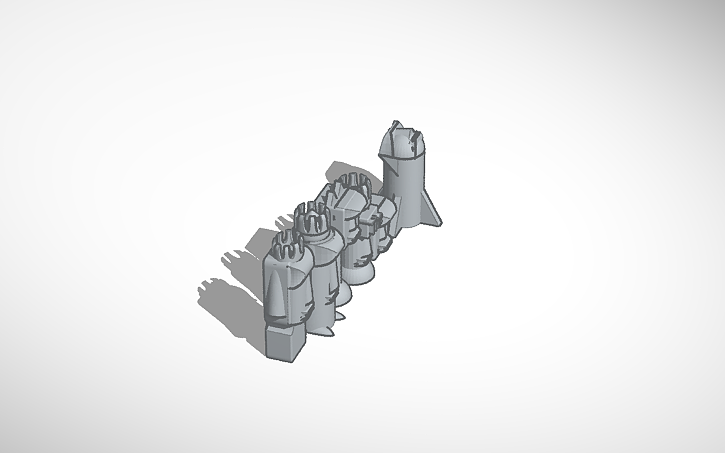3D design Moai Chess Pieces - Tinkercad