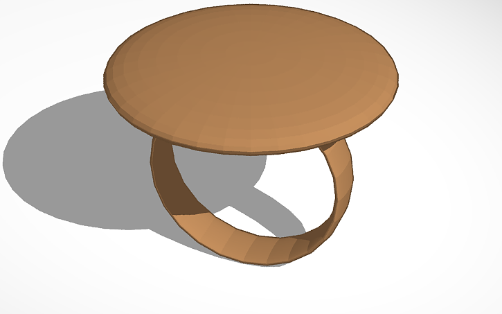 3D design Signet Ring Round - Tinkercad