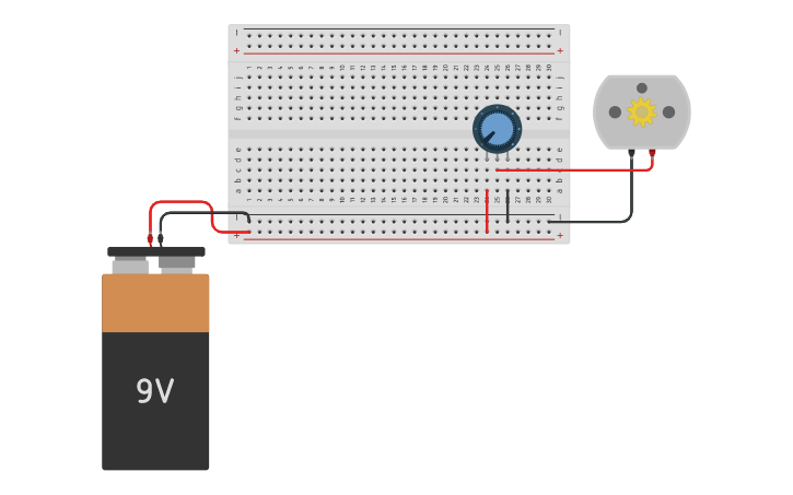 Circuit design Controlar un Motor DC - Tinkercad