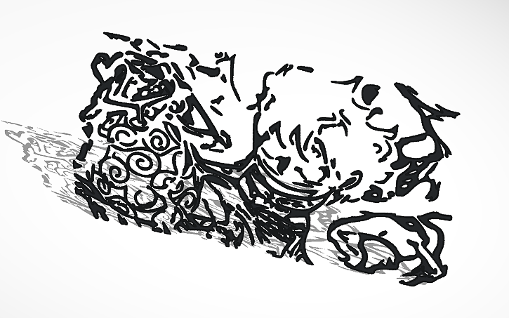 3D design Luffy Gear 5 - Tinkercad