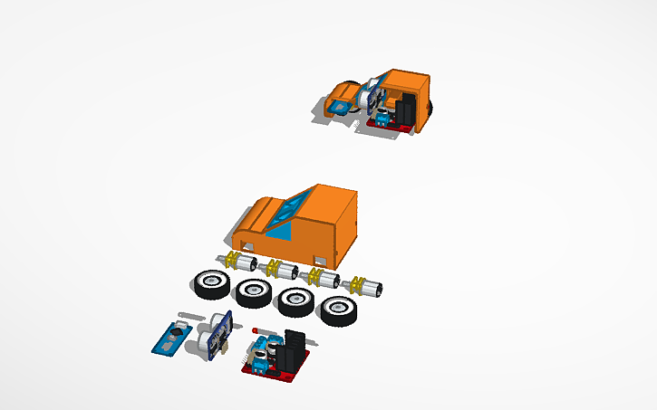 3D design 3D printable ROBOT car - Tinkercad