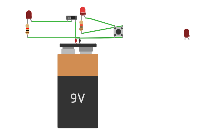 Circuit design circuit using push button and slide switch - Tinkercad