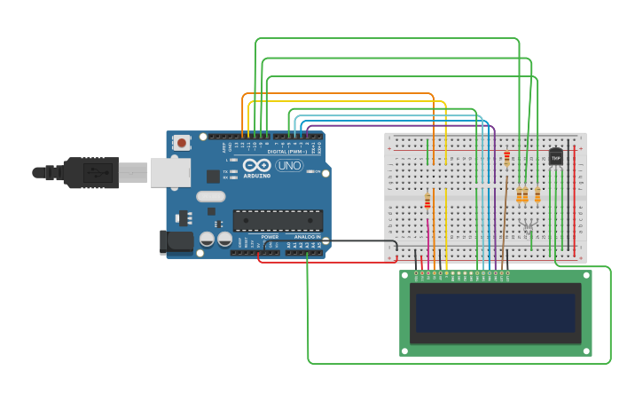 Circuit design Copy of LCD Example | Tinkercad