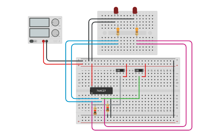 Circuit design Flip-Flop RS - Tinkercad