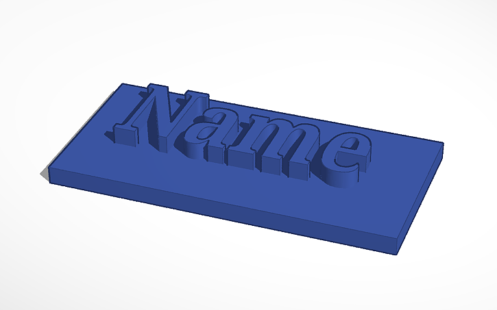 3D design Name plate - Tinkercad