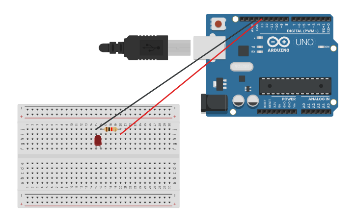 Circuit Design Blinking Led On Aurduino Tinkercad
