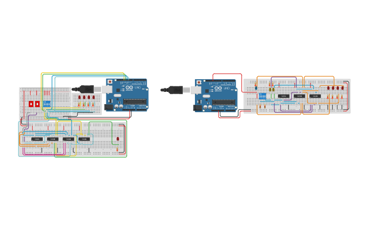 Circuit design MUX DEMUX - Tinkercad