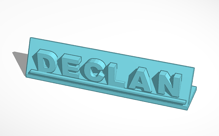 3D design Declan Desk Sign - Tinkercad
